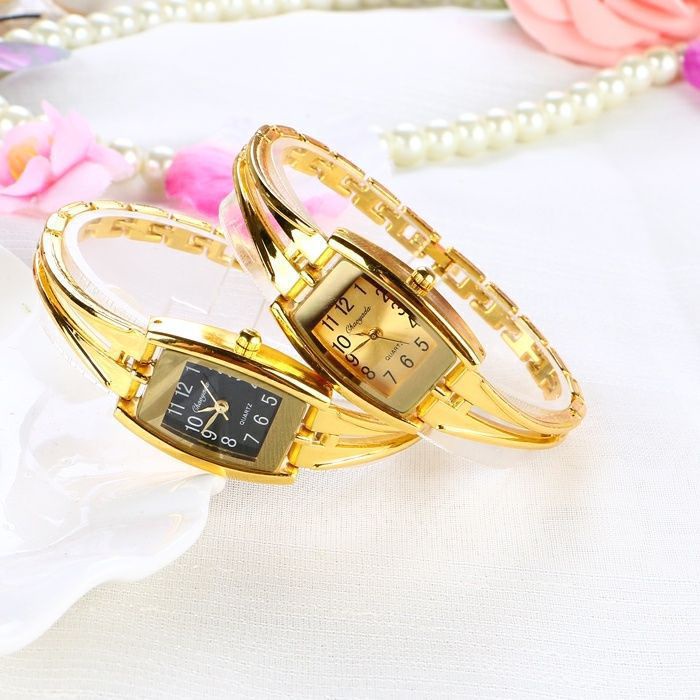Ladies Gold Simple Compact Bracelet Watch | Shopee Malaysia