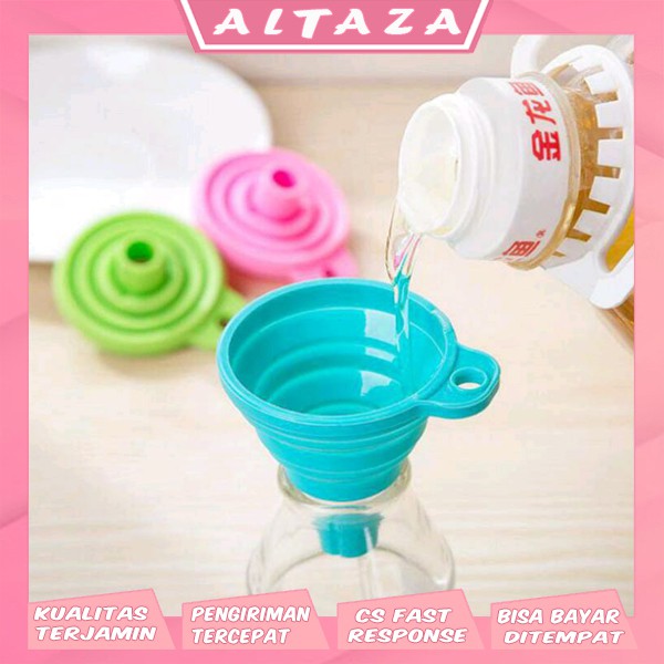 Altaza Round Funnel Foldable Silicone Rubber Water Funnel / Oil & Water ...