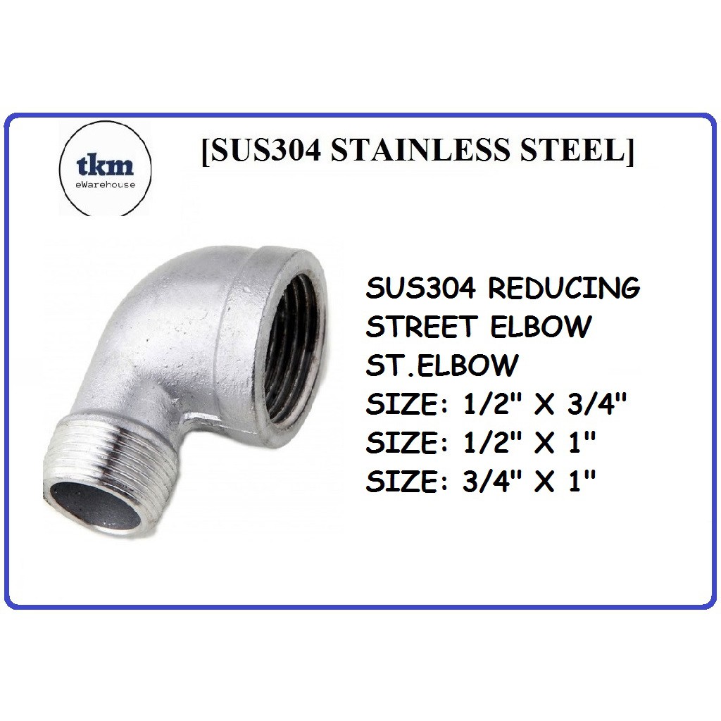 1/2" 3/4" 1" Stainless Steel SUS304 Reducing St.Elbow Threaded Ends ...