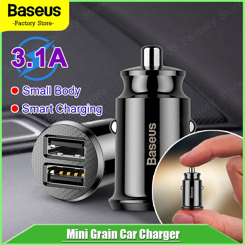 Baseus Mini USB Car Charger Fast Car Phone Charger Dual USB 5V 3.1A ...