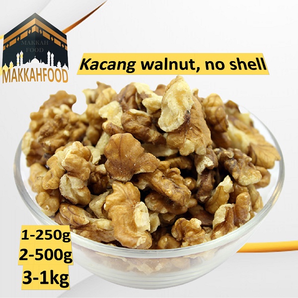 Organic walnut USA (no shell)-kacang walnut organik AS.(250g,500gm,1kg ...