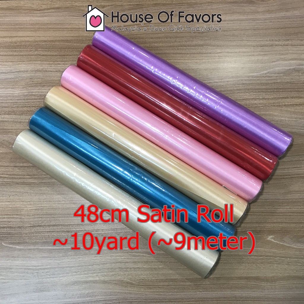 48cm Satin Fabric Roll Kain Satin (~9 meter) untuk Alas Dulang Hantaran ...