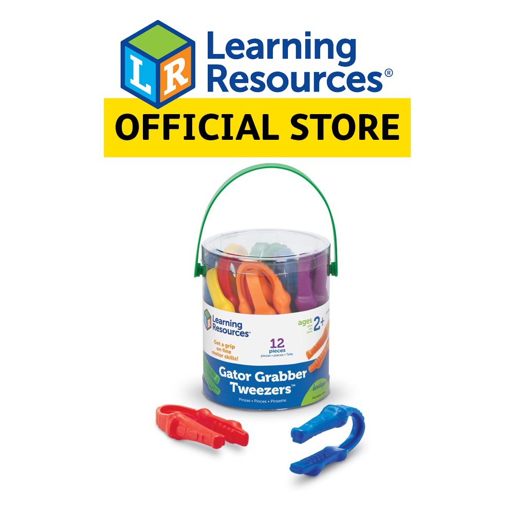 Learning Resources Gator Grabber Tweezers (Set/12)- Age 2-6, Fine Motor ...