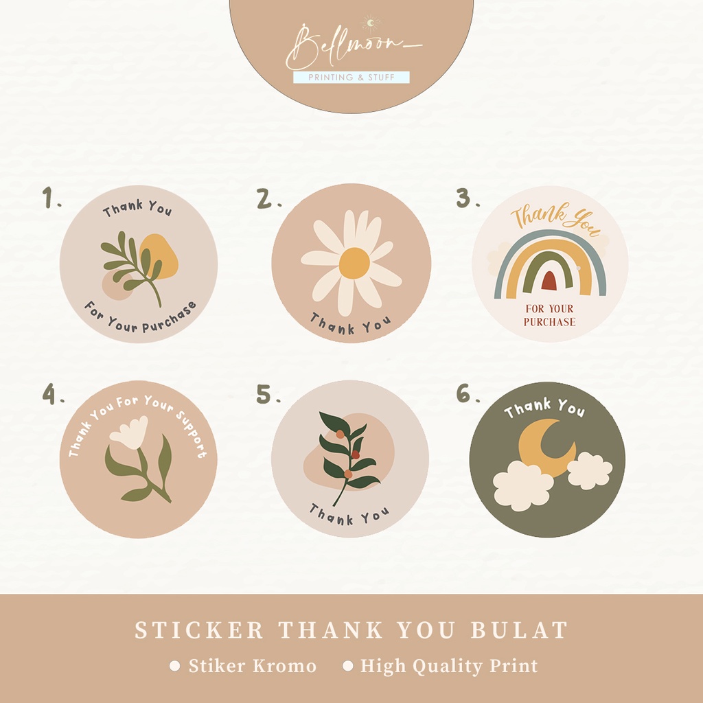 Round Thank You Sticker / Thank You online shop Sticker label | Shopee ...