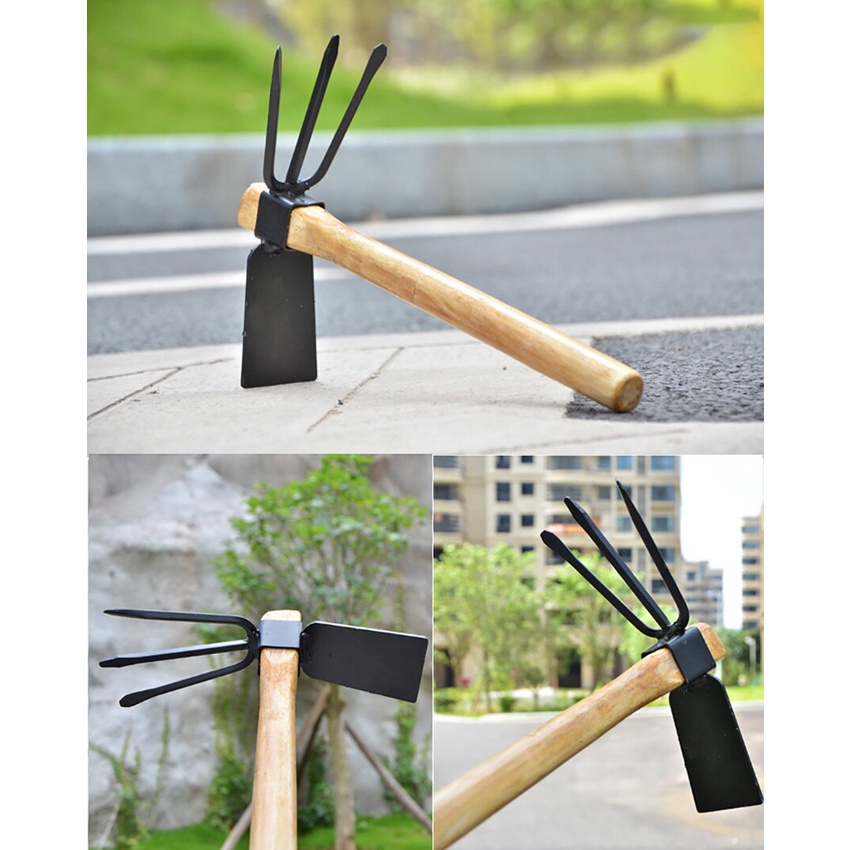 MKR Two Way And One Way Mini Hoe with Wooden handle Digger Home Garden ...