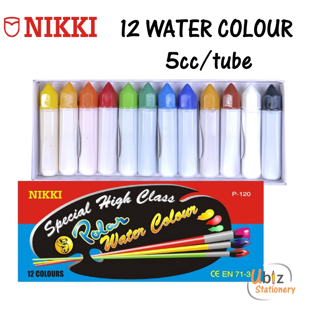 NIKKI WATER COLOUR - P120 (12 COLOURS) 5CC/TUBE | Shopee Malaysia