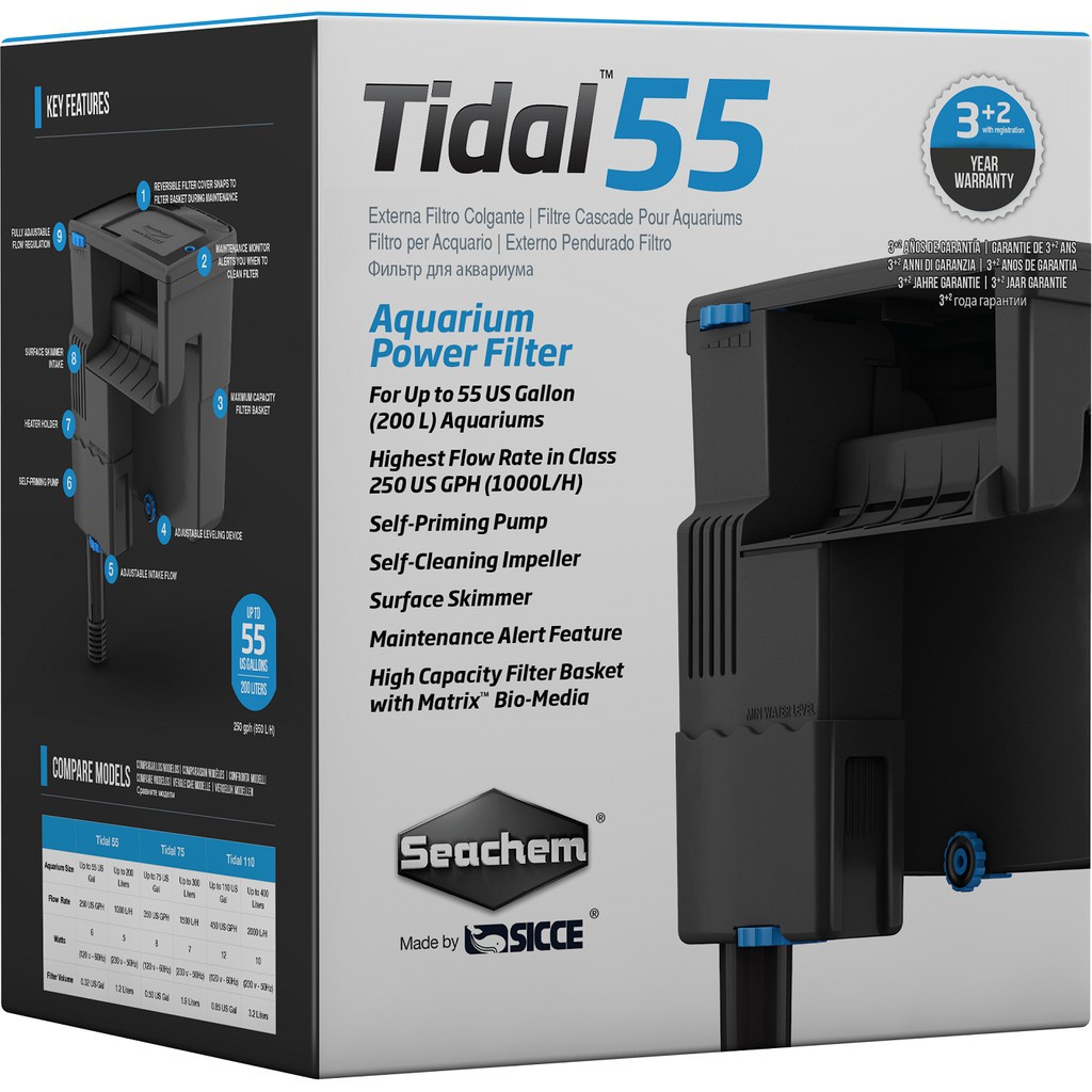 Seachem Tidal 55 Hang On Aquarium Power Filter | Shopee Malaysia
