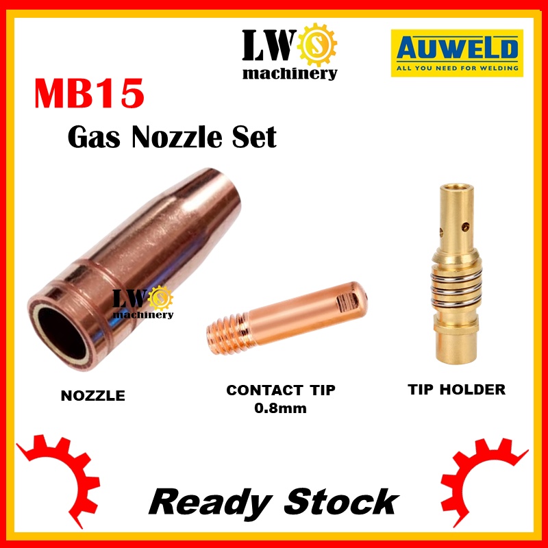 Mig welding MB15 NOZZLE / TIP HOLDER / CONTACT TIP 0.8MM / CONTACT TIP 1.0MM | Shopee Malaysia