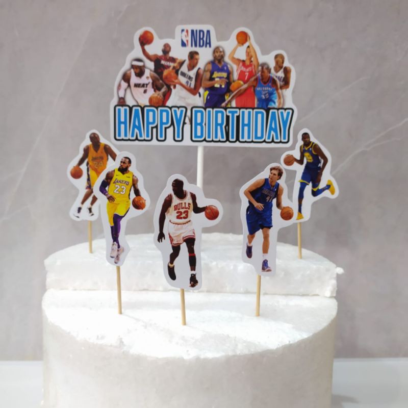 Nba Basketball Cake Decoration NBA Basketball Character Birthday Cake ...