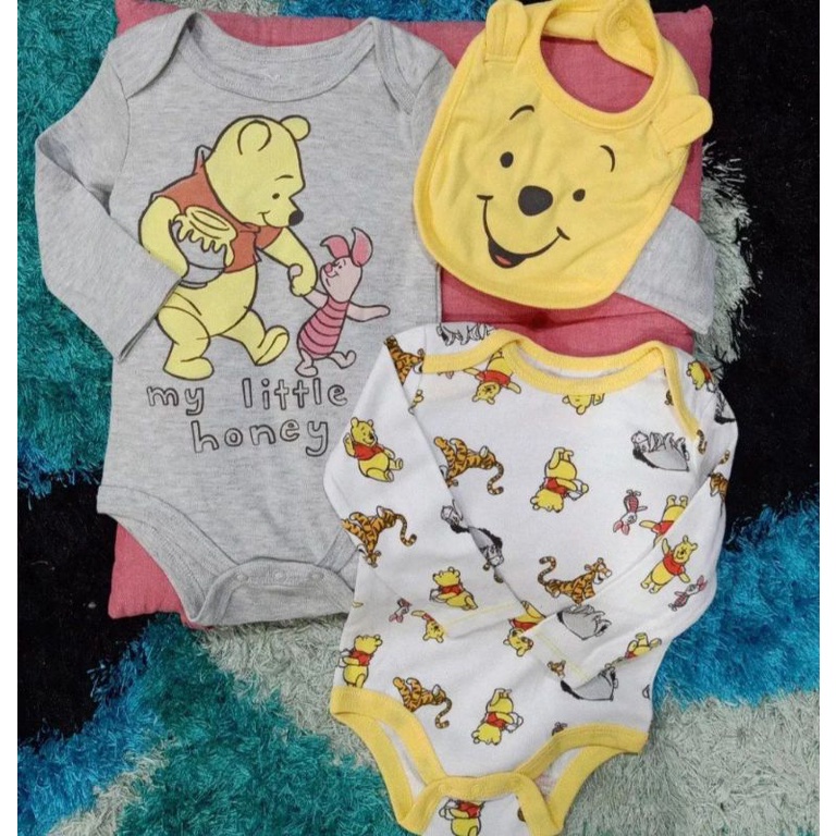baju baby pooh set 3 in 1 disney baby | Shopee Malaysia
