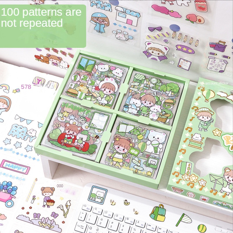 100 Pcs Stickers Creative Cute Sticker Phone Sticker Decoration ...