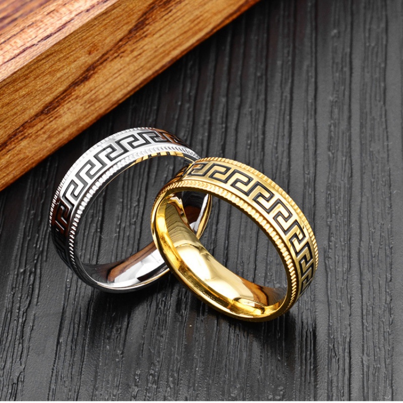 Brand new fashion stainless steel 8mm wall lines ring,simple style ...