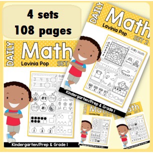 M1 Kindergarten Mathematics Worksheets 4 sets Printable (PDF) Daily ...