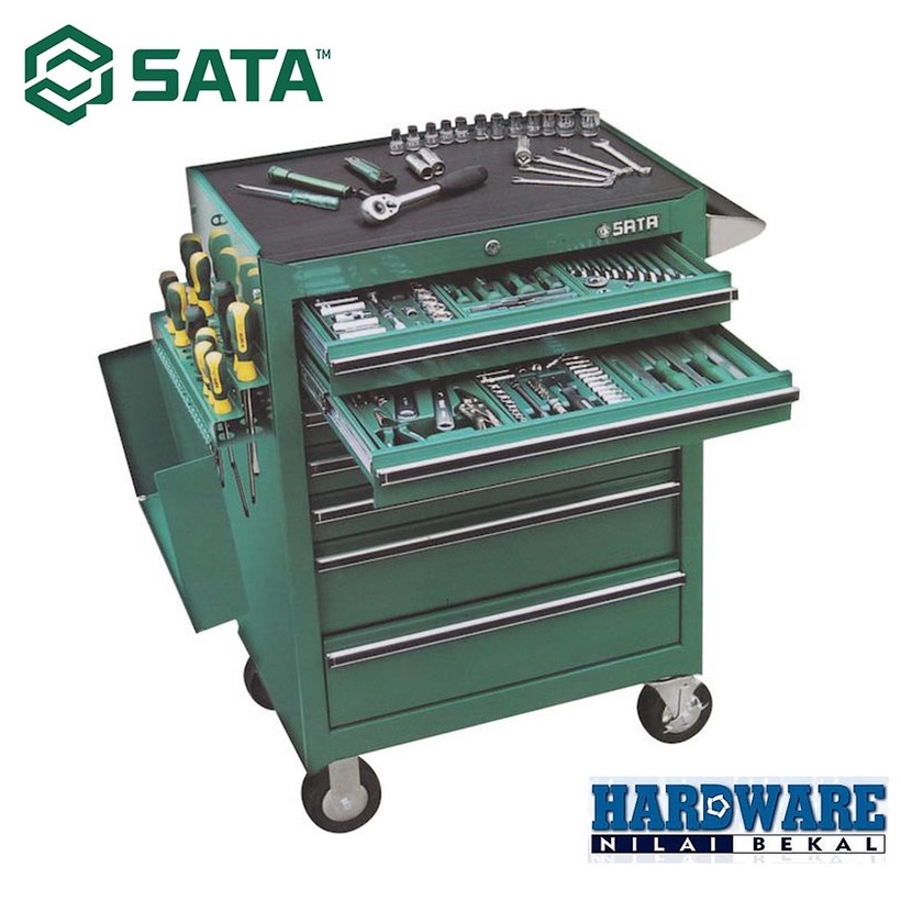 SATA 95107P-15A-298 Pcs Tools 7 Drawer Tool Box Trolley Set | Shopee ...
