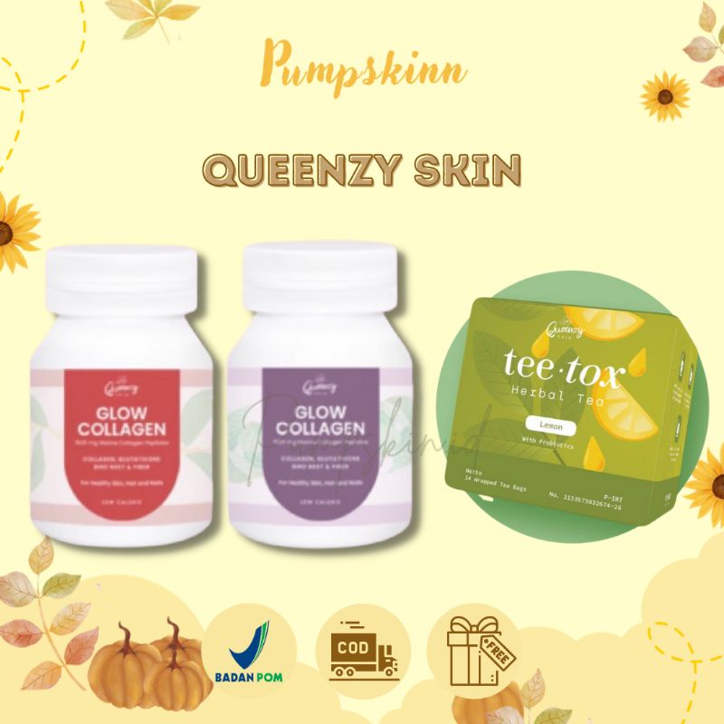 [BUY 1 GET 1 GIFT] TEATOX HERBAL TEA GLOW COLLAGEN QUEENZY SKIN ...