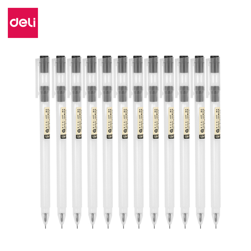 Deli 1pcs 0.5mm Black Full Needle Gel Pen A117 | Shopee Malaysia