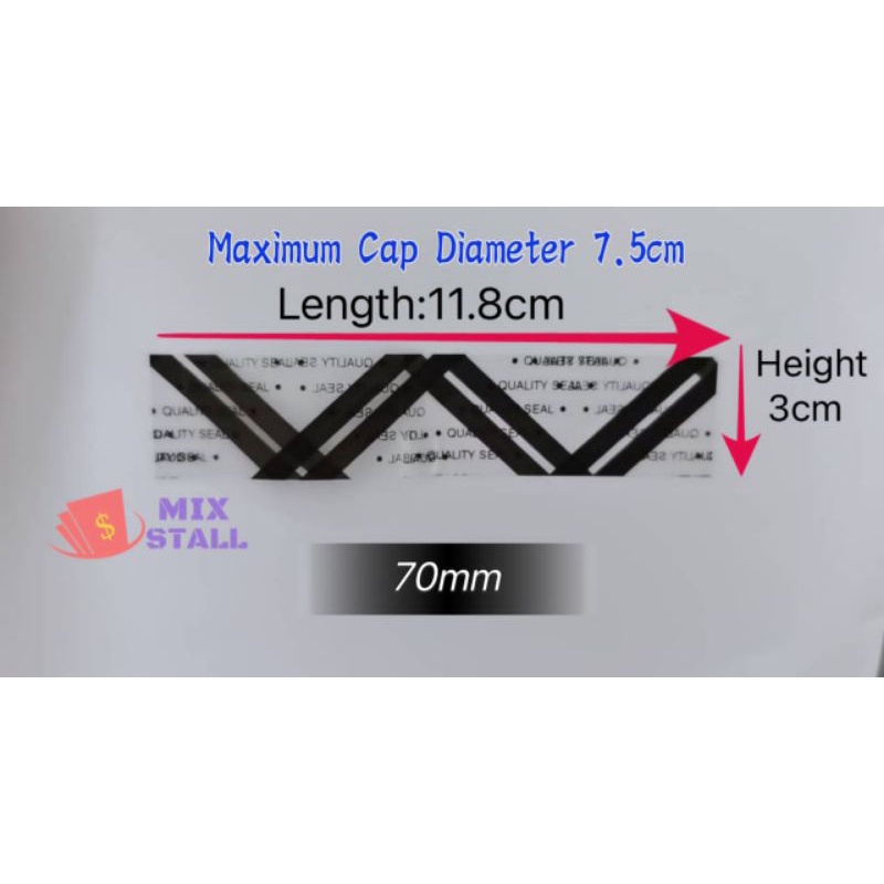Shrinkable Plastic Sealer Cap Seal For Jars Bottles Balang botol-READY ...