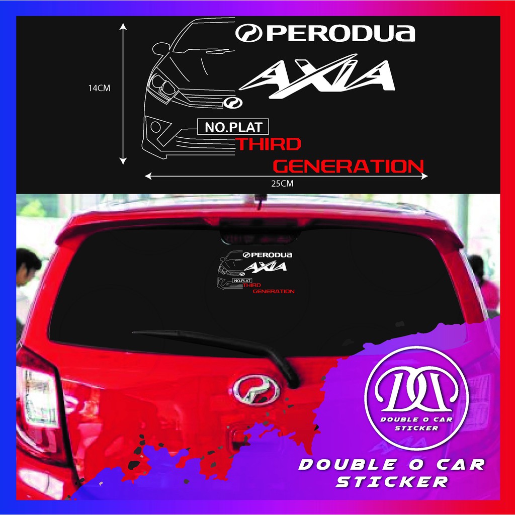 [Ready Stock]Perodua Axia third generation shape&words sticker KI00130 ...