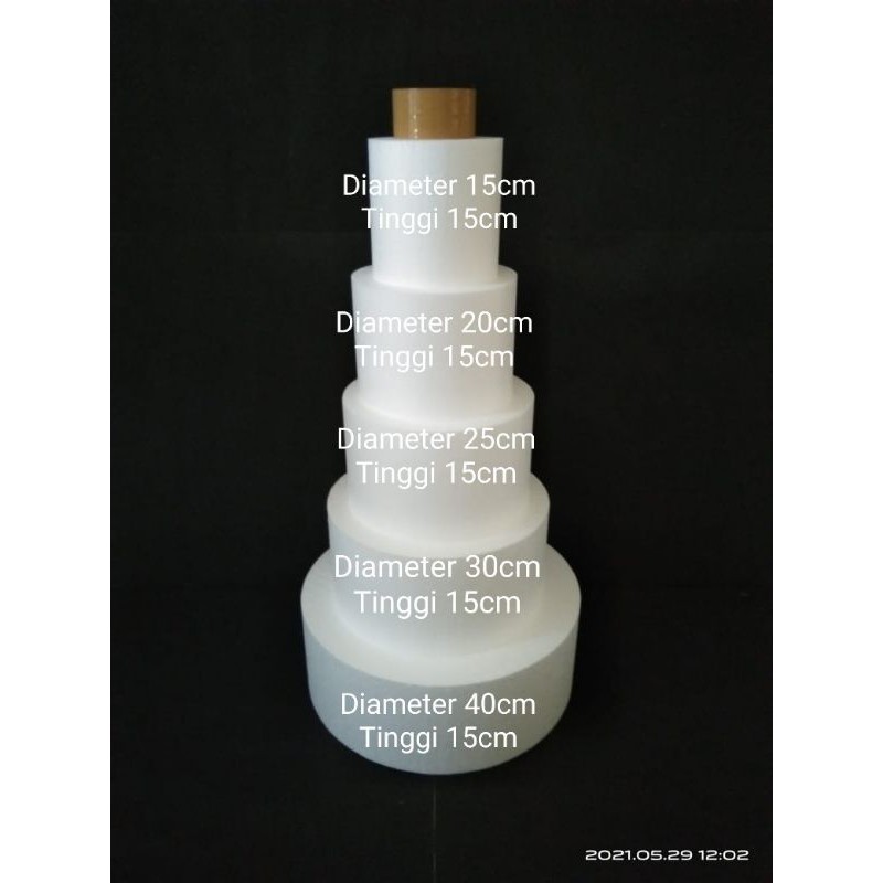 5 Tiers 75cm High Round Dummy Cake Styrofoam Cork Round Cake Tier Set ...