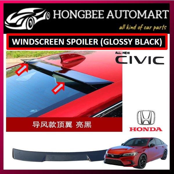 HONDA CIVIC 2022-2024 FE REAR WINDSCREEN DOOR VISOR PIANO BLACK / REAR ...