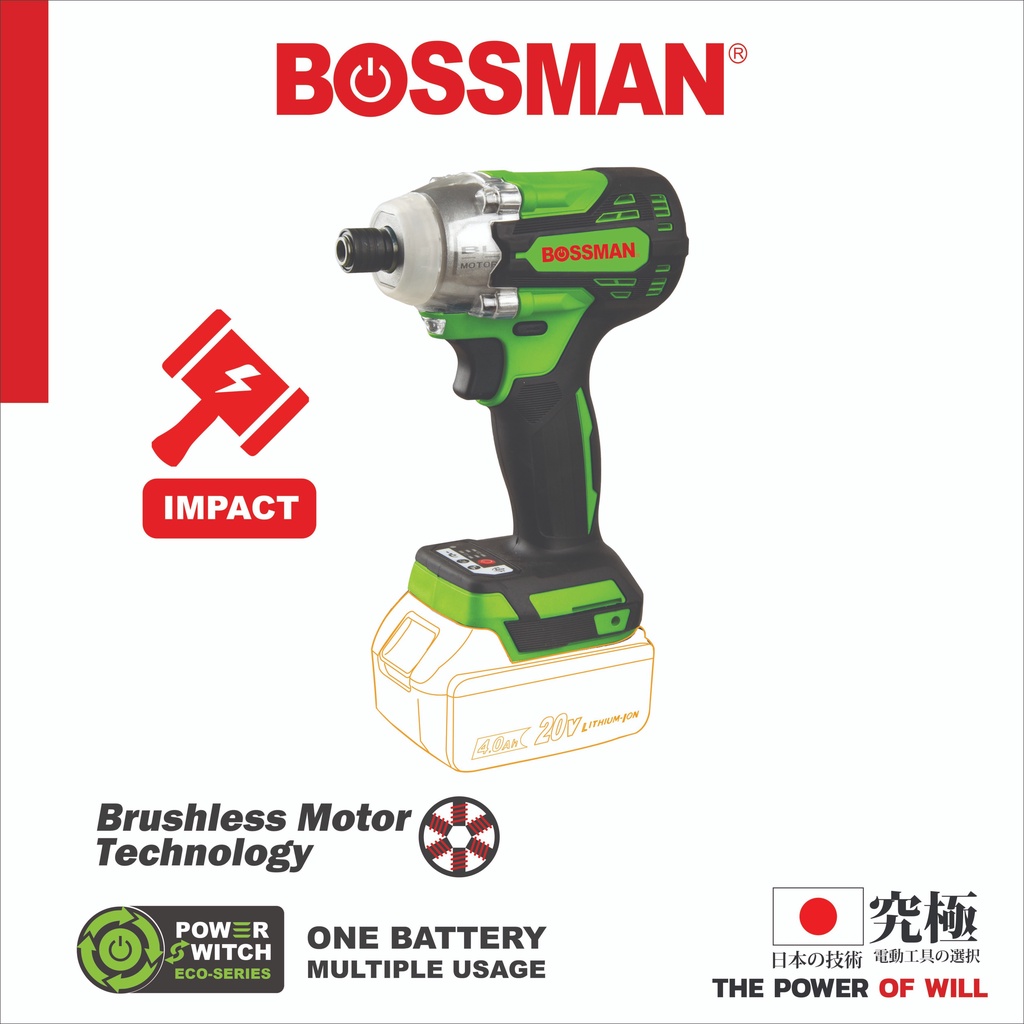 BOSSMAN - 20V Cordless Impact Driver (Bare Machine)(Battery Set)(BSD-55 ...