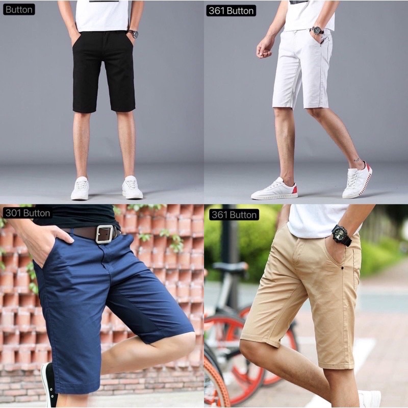 Men Casual Men Short Pants Chino Regular Plain Basic Summer Beach Short ...