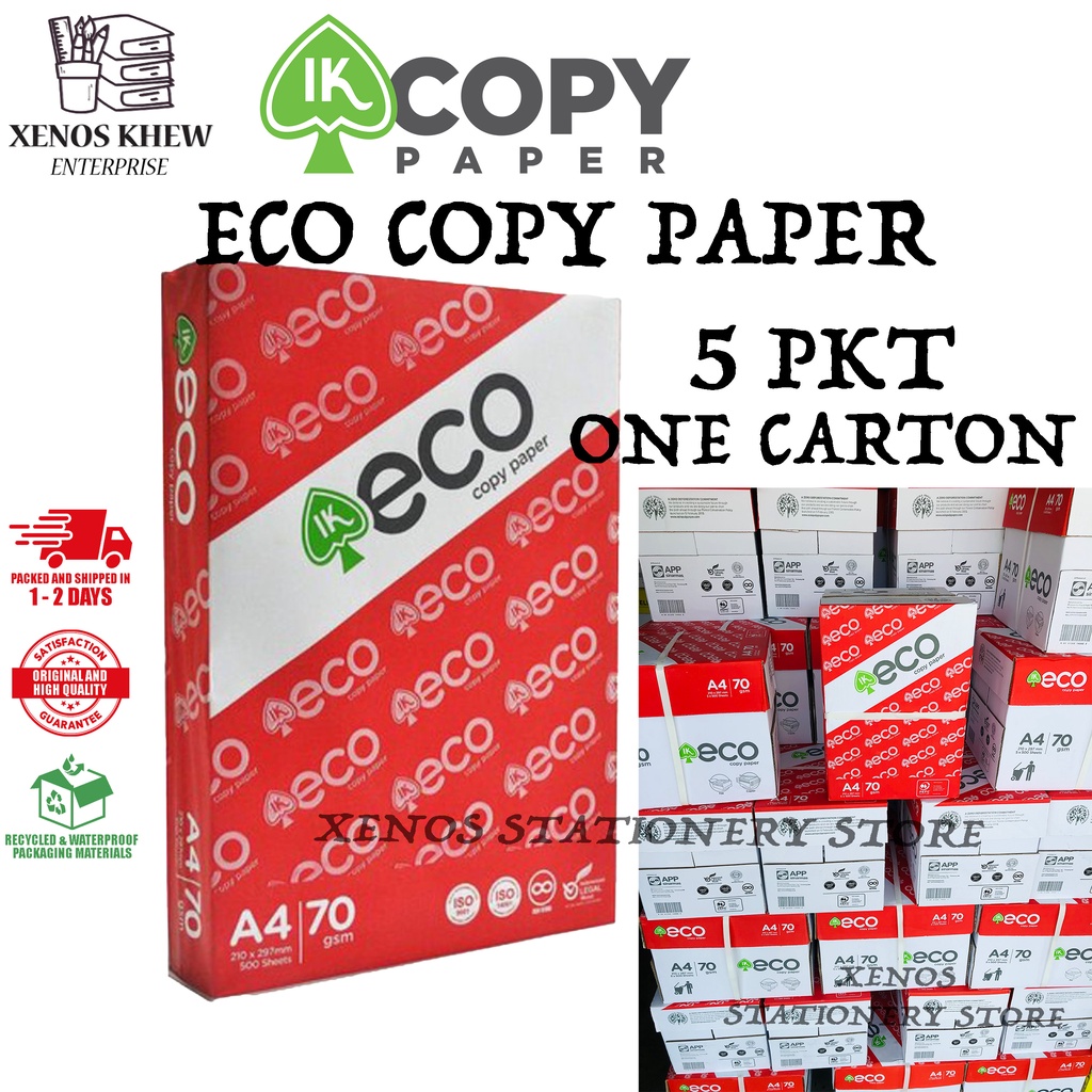 IK ECO COPY PAPER A4 70GSM 500'S / IK ECO COPY A4 PAPER 70GSM (READY STOCK / 100% ORIGINAL ...