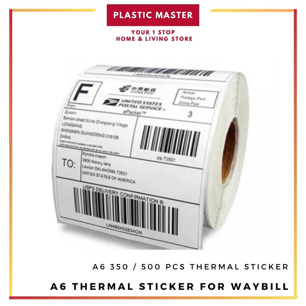 A6 Thermal Sticker AWB Sticker Suitable for Shopee Label Printing 100 ...