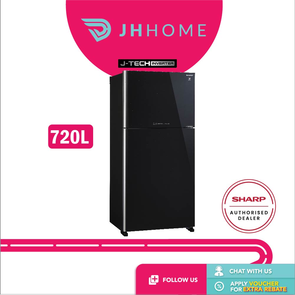 Sharp 720L Glass Door Inverter Pelican Refrigerator SJP882MFGK ...