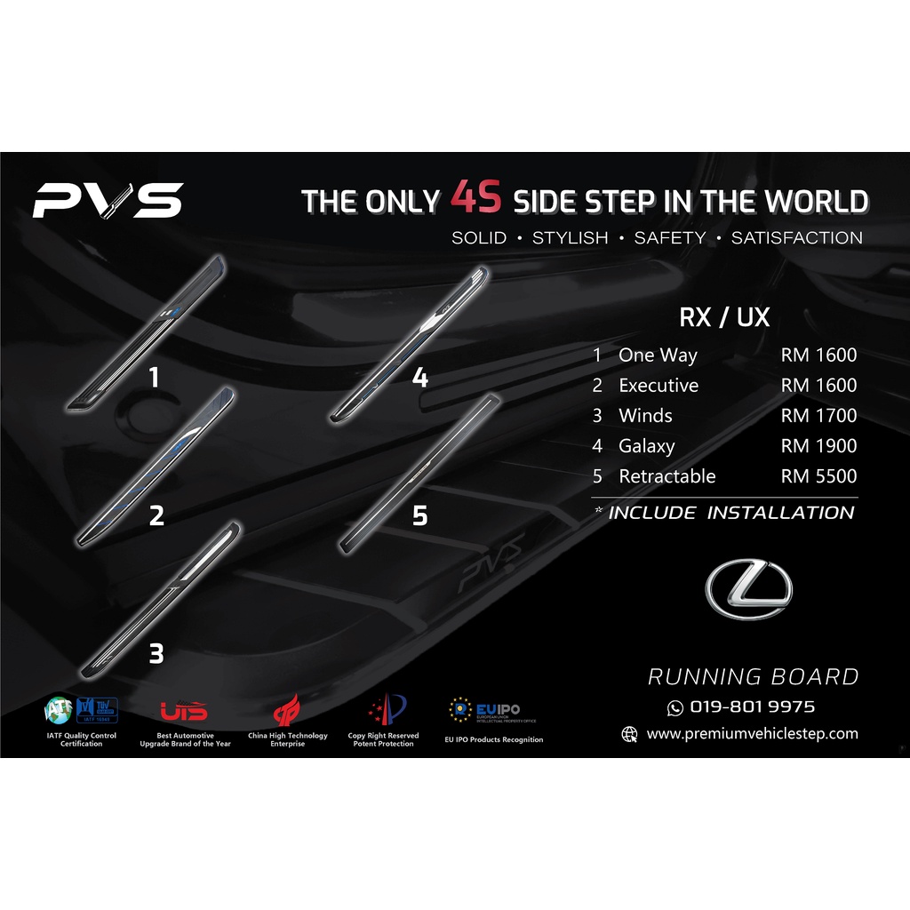 LEXUS RX/UX SIDE STEP RUNNING BOARD | Shopee Malaysia