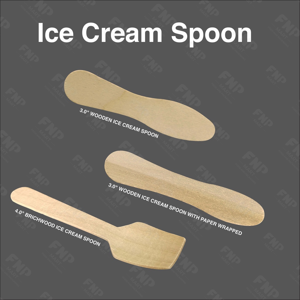 Ice Cream Spoon Wood Western Dessert Scoop Wedding Party Tableware Kitchen Accessories _ 3 types ...