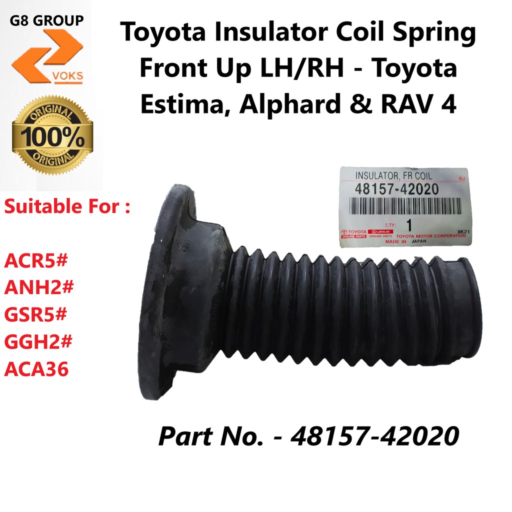 Toyota Insulator Coil Spring Front Up LH/RH - Toyota Estima, Alphard ...