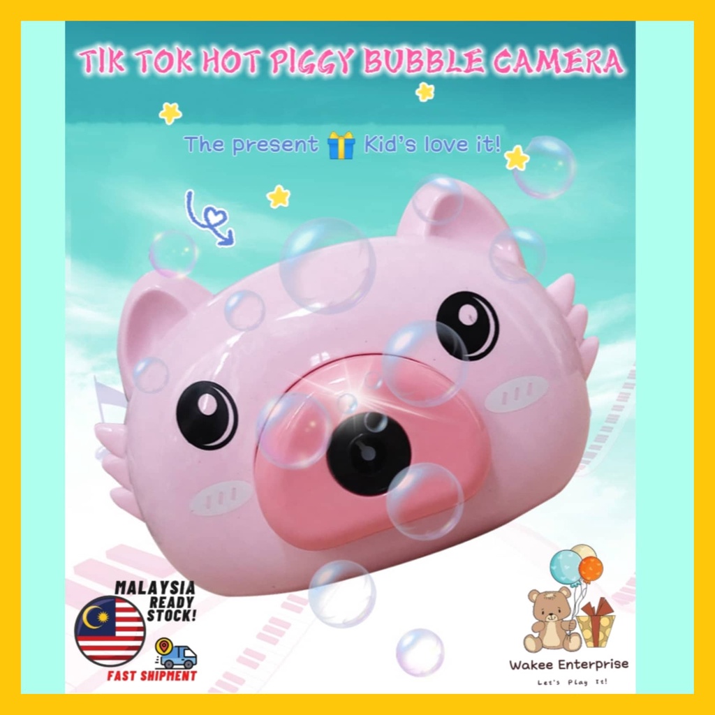 Piggy Bubble Machine Auto Bubble Maker 2022 Toys Tik Tok Hot WITH BATTERY Bubble Gun kanak main ...