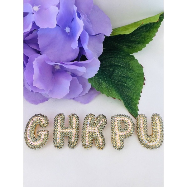 Ozel Alphabet Letters Crystal Black Diamond Kerongsang & Pin Tudung ...