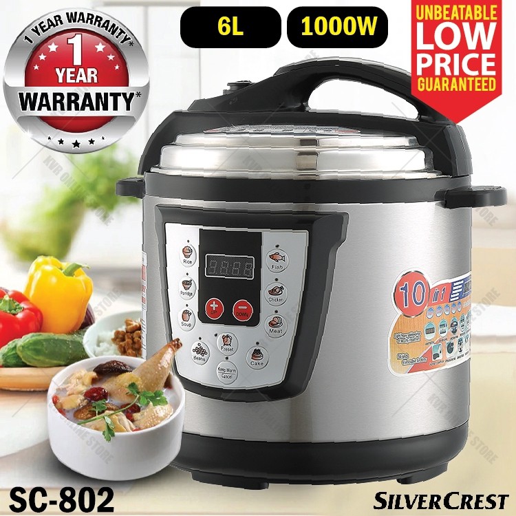 SILVER CREST Electric Pressure Cooker 6L 10 in 1 Programmable/Periuk ...