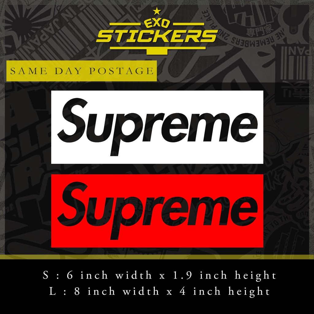 Supreme Logo Red White Box Sticker waterproof | Shopee Malaysia