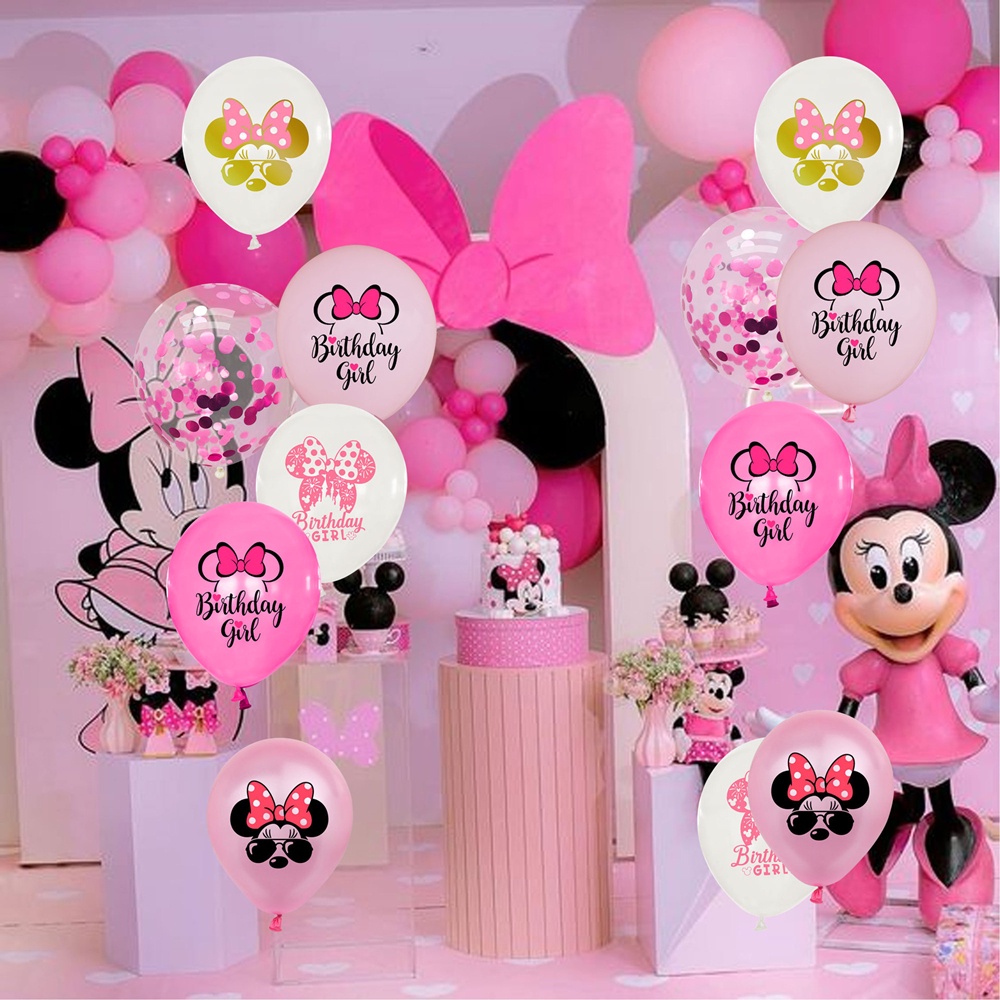 Minnie Balloons Banner Mickey Mouse Birthday Party Decor Baby Shower ...