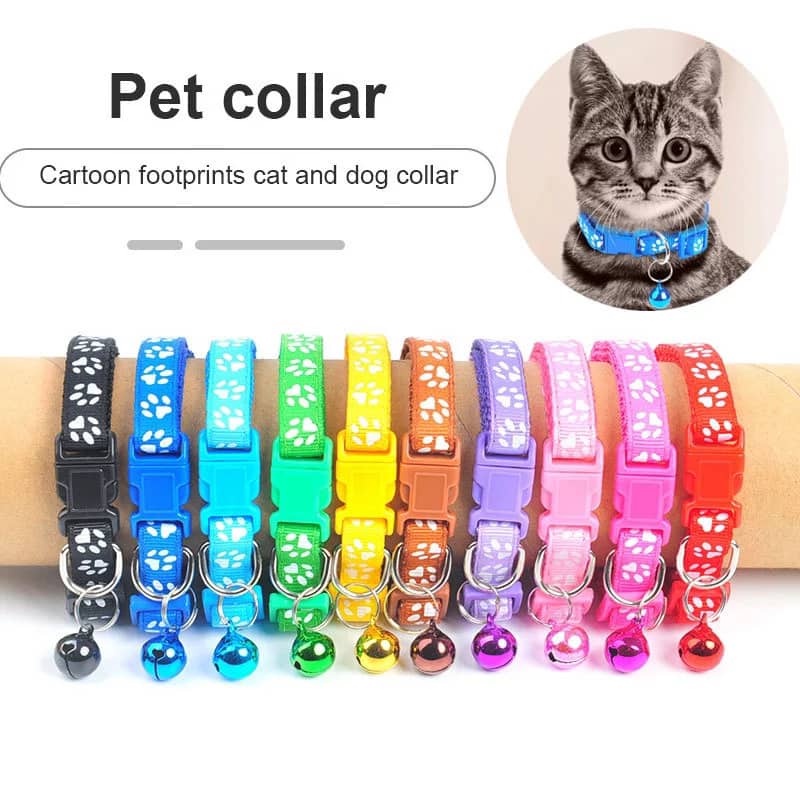 Pet Neck Strap Adjustable Cute Cat kitten Collar Dog Colourful Collar ...