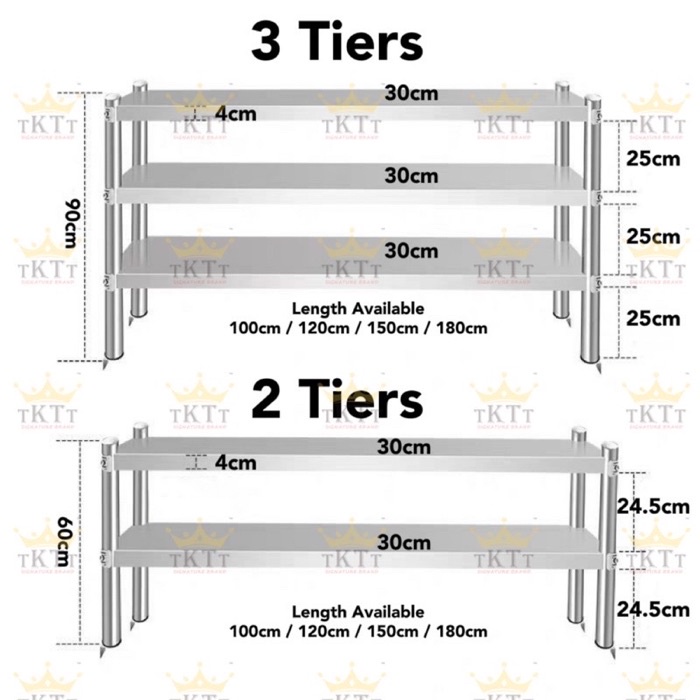 TKTT Heavy Duty Kitchen Overshelf Rack Working Table Storage Rack ...