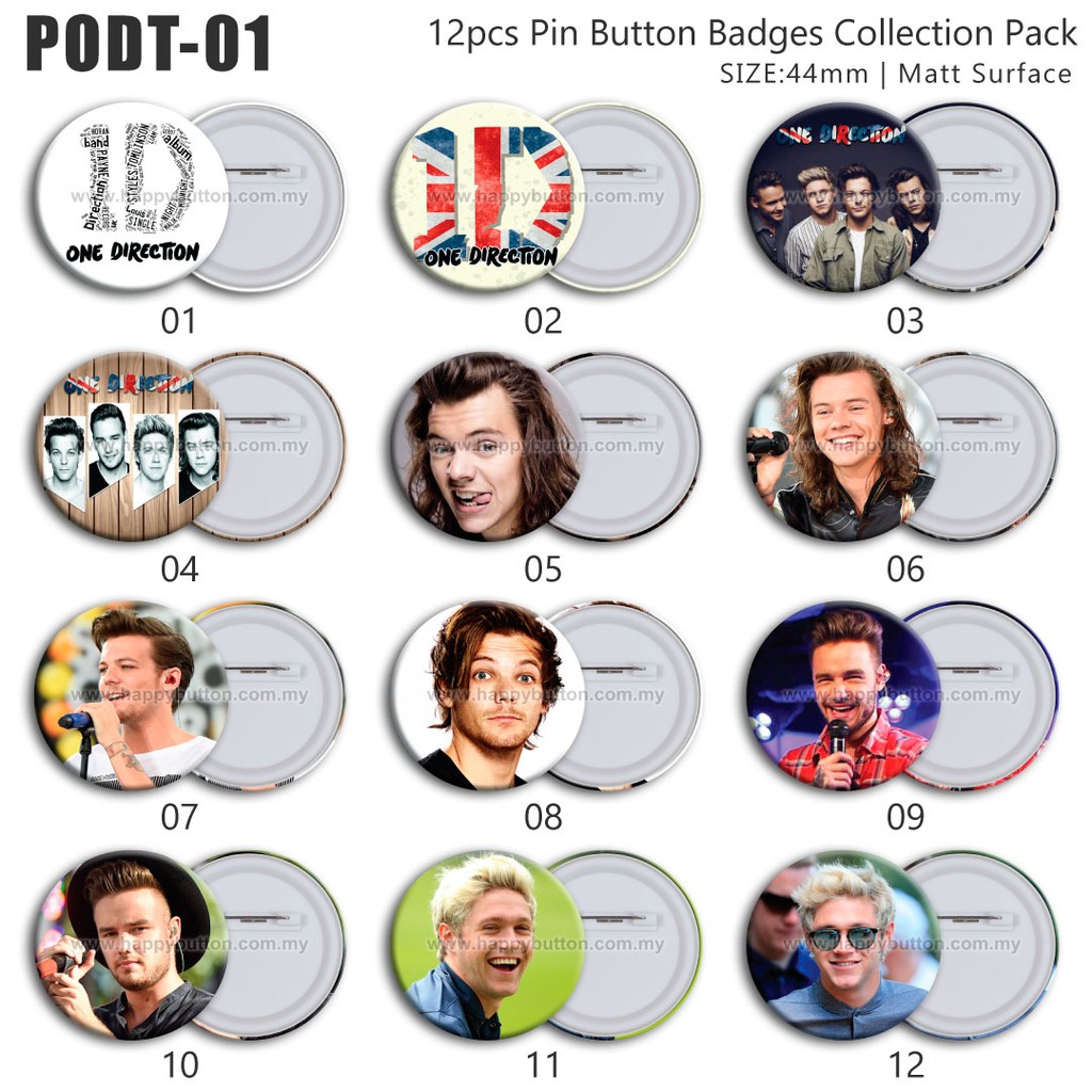 Button Badge - ONE DIRECTION (Collection) | Shopee Malaysia