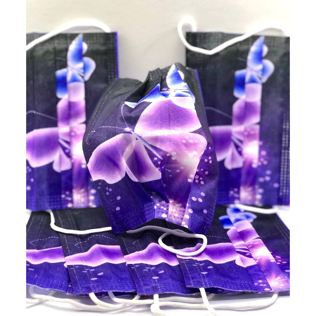 Corak Batik Rama-Rama Facemask Earloop Kanak-Kanak 50 Keping 3 Lapisan ...