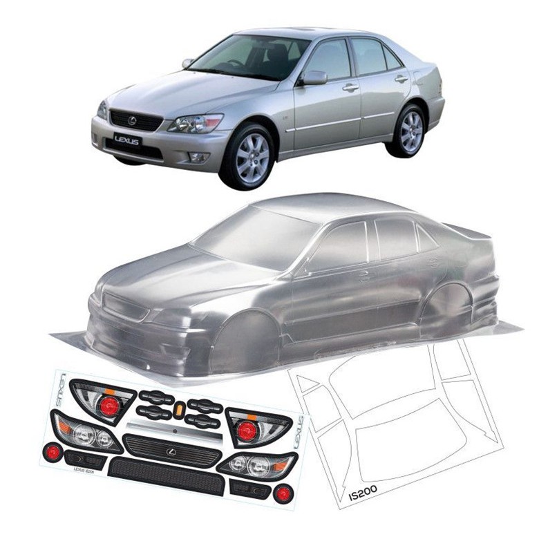 TeamC Toyota Altezza Lexus IS200 Clear Bodyshell 1/10 190mm touring ...
