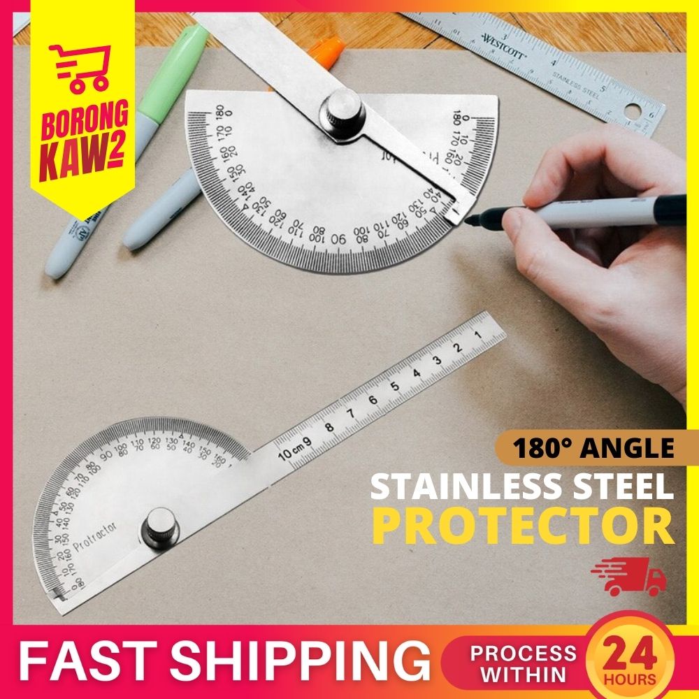 Stainless Steel 180 Degree Protector 10CM Angle Measurement Tool ...
