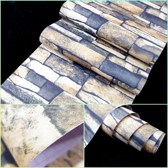 Batu 2D Wallpaper DIY sticker 45cm x 10meter Self adhesive water proof ...