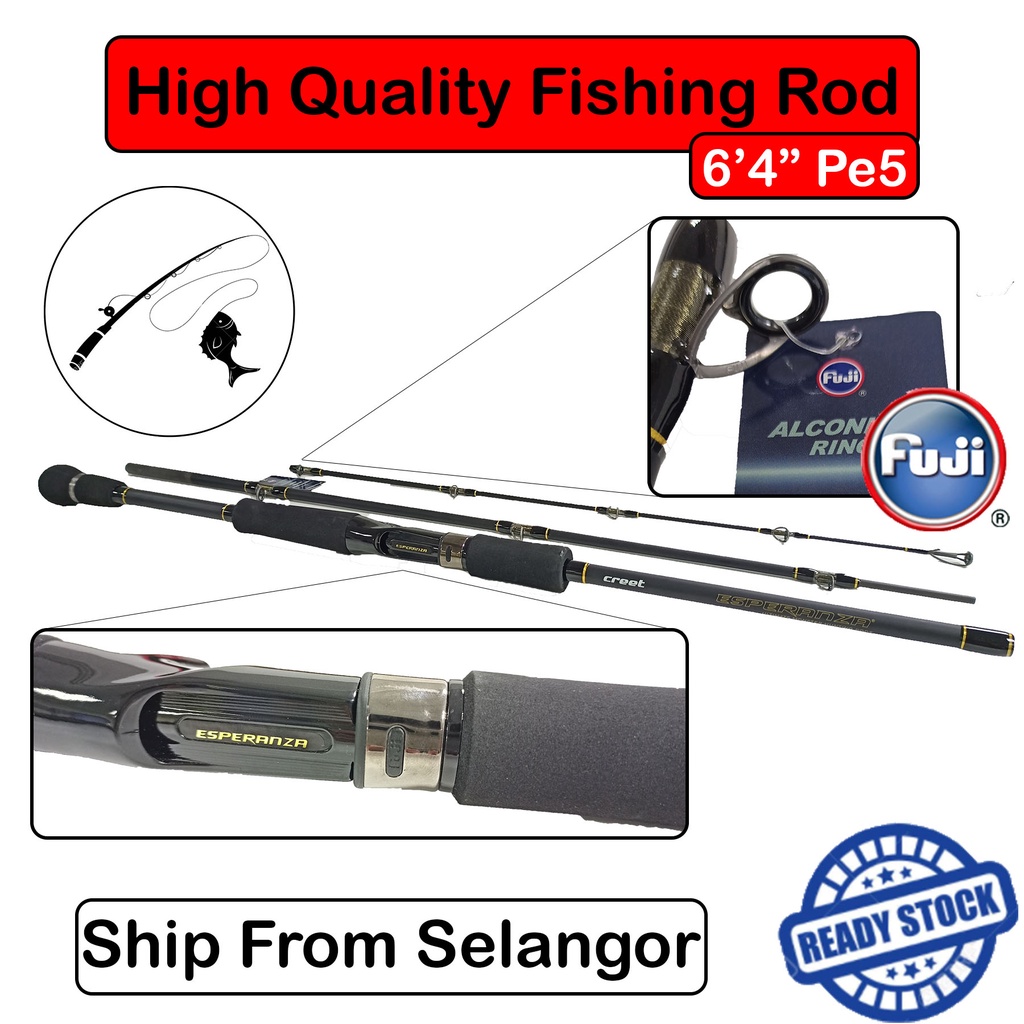 Fuji Fishing Guide Portable Travel carbon fiber Fishing Rod 6'4" Pe5 ...