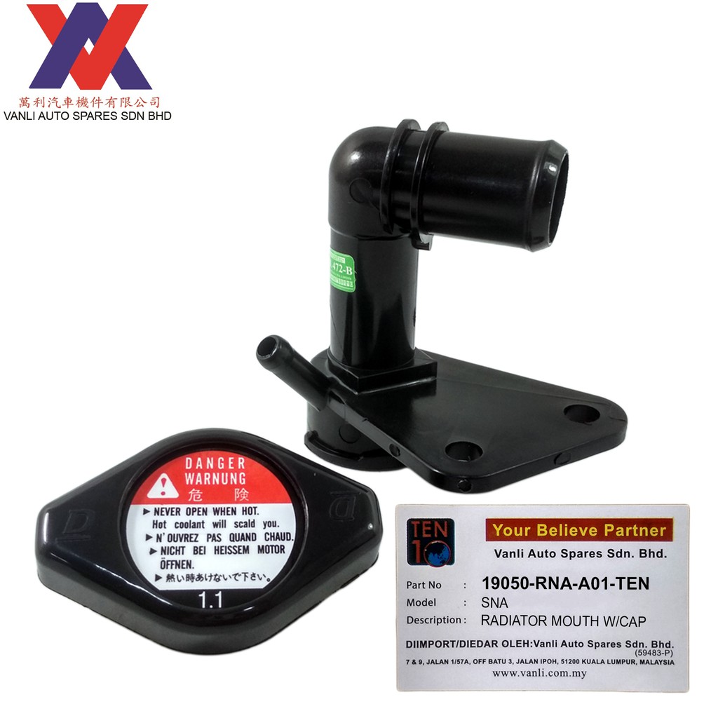 TEN Radiator Mouth with Cap for Honda Civic SNA - 19050-RNA-A01-TEN ...