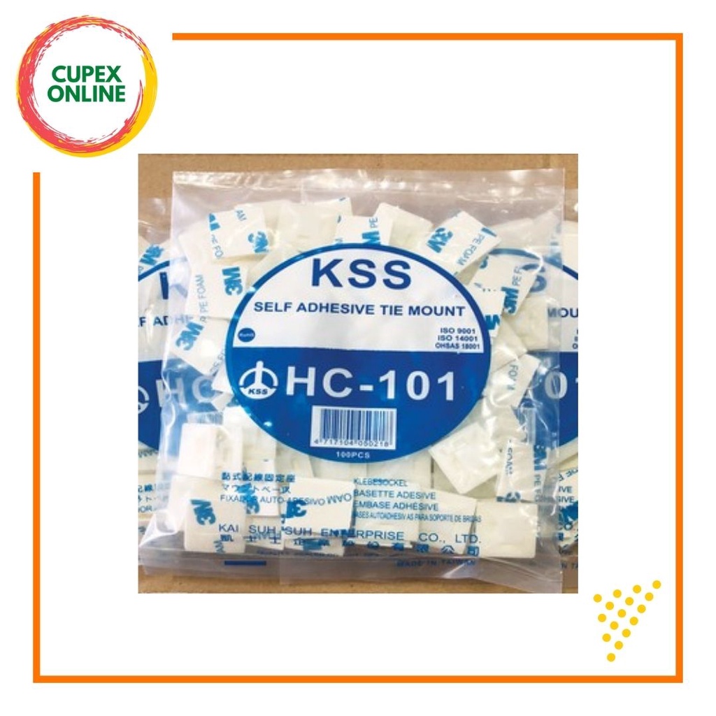 [100 pcs] KSS HC-101 SELF-ADHESIVE TIE MOUNT 21.8MM (cupex) | Shopee ...