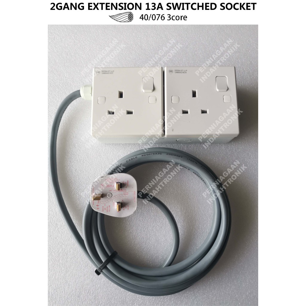 2 Way Heavy Duty Trailing Socket Extension Socket 3m 6m 10m 15m 20m 40/ ...