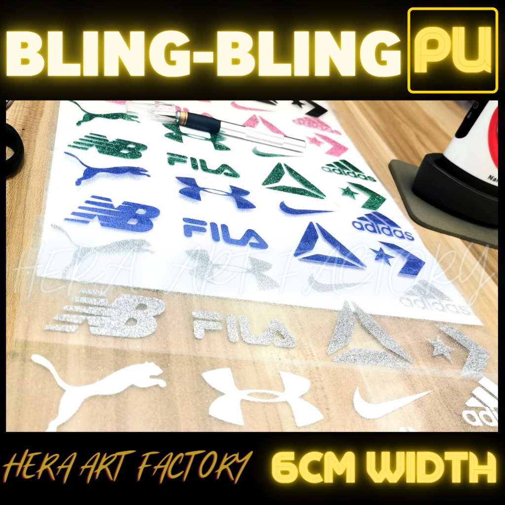 [Ready Stock] Sport LOGO Glitter Stiker Baju / 6cm Lebar / Iron ON ...