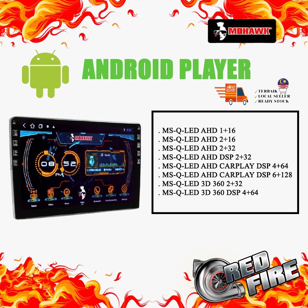 Mohawk MS Series 9"/10" Big Screen Android 10 T3L 8035 Android Player ...